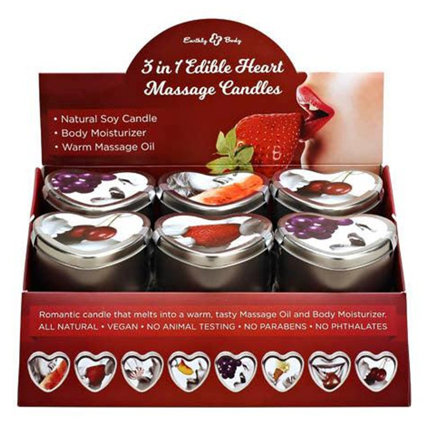 Edible Candle Display & Tester Pre-Pack: Cherry, Watermelon, Strawberr ...